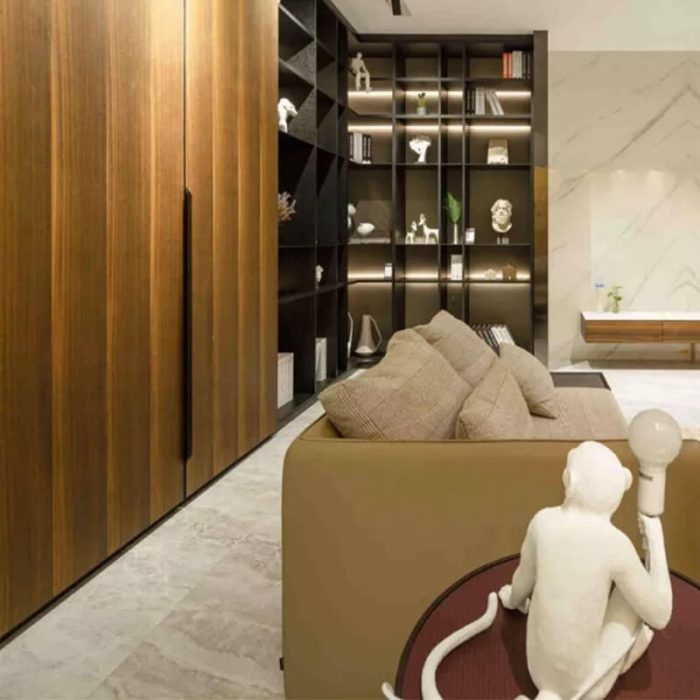 Wood veneer interior fit out project-study room - Veneer Hub