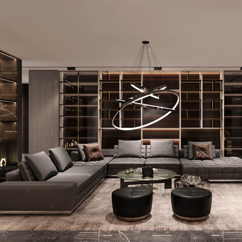 Wood veneer interior fit out project-living room - Veneer Hub